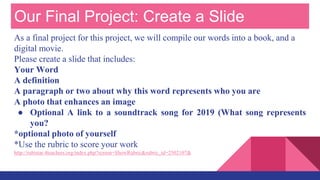 One word project 2019 | PPTX | Homework and Study | Education