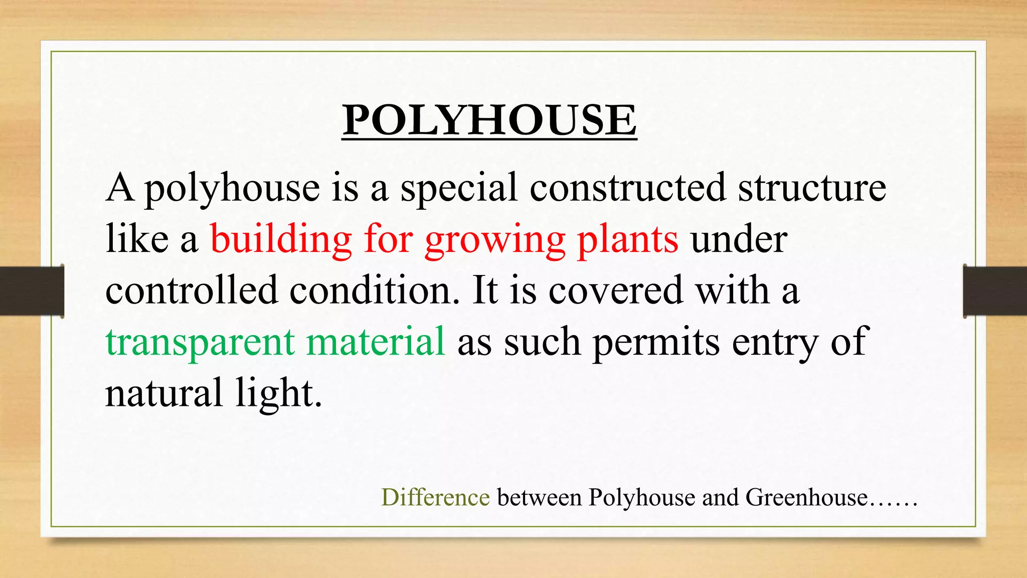 Types of polyhouse | PPTX