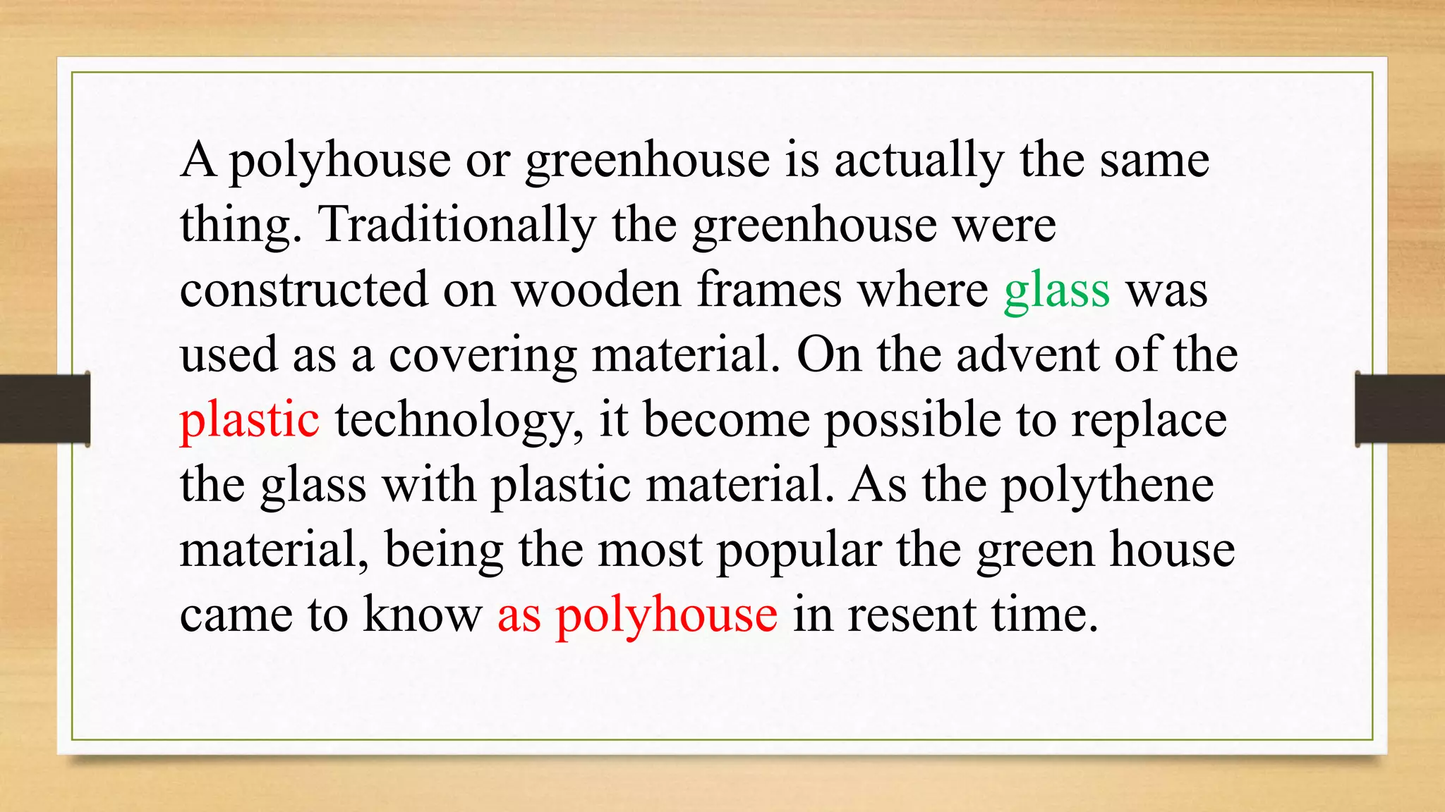 Types of polyhouse | PPTX
