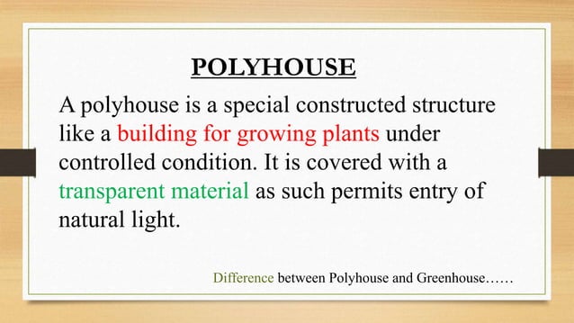 Types of polyhouse | PPTX | Gardening | Home & Garden