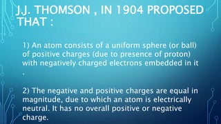 JJ THOMSAN MODEL OF ATOM | PPTX