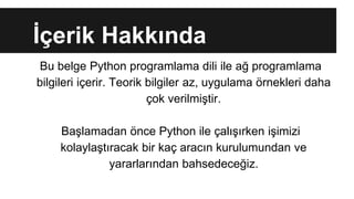 Python İle Ağ Programlama | PPTX