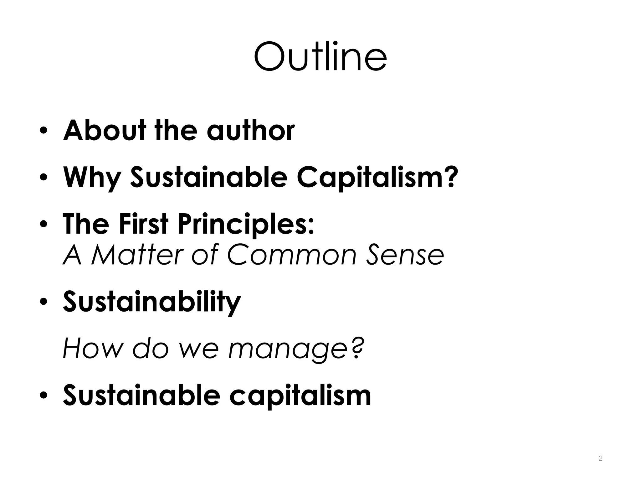 Sustainable capitalism: A Matter of Common sense | PDF