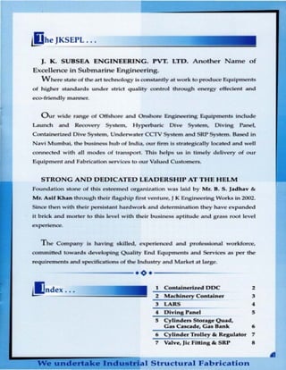 J K Engineering Works, Maharashtra, Diving Systems & Panels | PDF