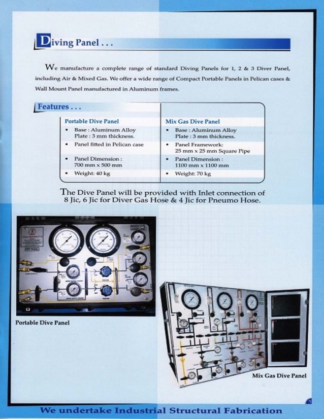 J K Engineering Works, Maharashtra, Diving Systems & Panels | PDF