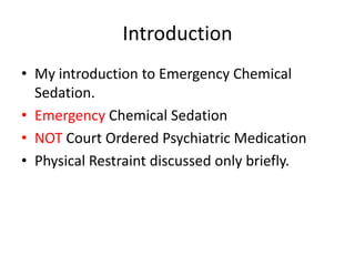 Emergency Chemical Restraint of Violent and Agitated Inmates: Why? When ...