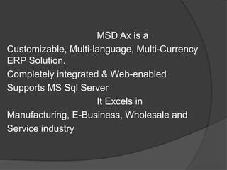 Microsoft Dynamics Ax 2012 extended architecture | PPTX