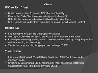 Microsoft Dynamics Ax 2012 extended architecture | PPTX