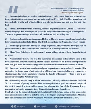 Uncommon Grace The Autobiography of Isaac Folorunso | PDF