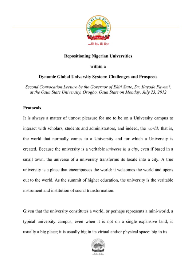 Repositioning Nigerian Universities within a Dynamic Global University ...