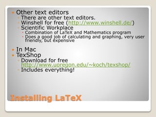 LaTeX for B.Sc. Mathematics,an introduction | PPTX