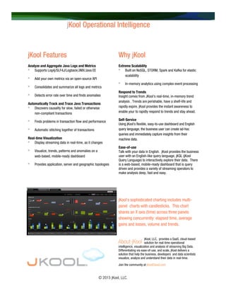 jKool Operational Intelligence Datasheet | PDF