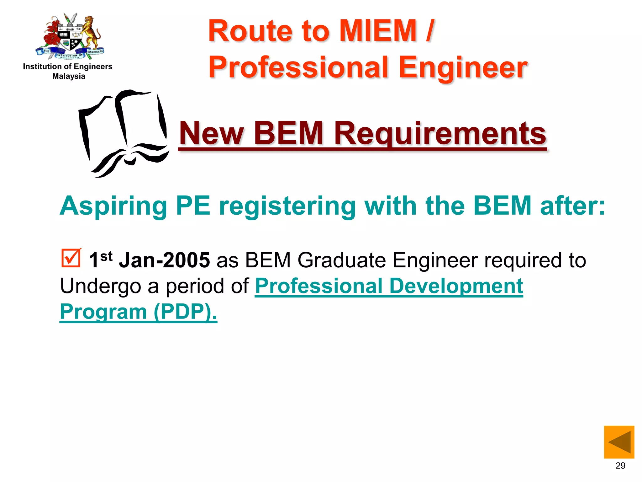 Route to Professional Engineer (P.Eng) and Member of IEM (MIEM) | PDF