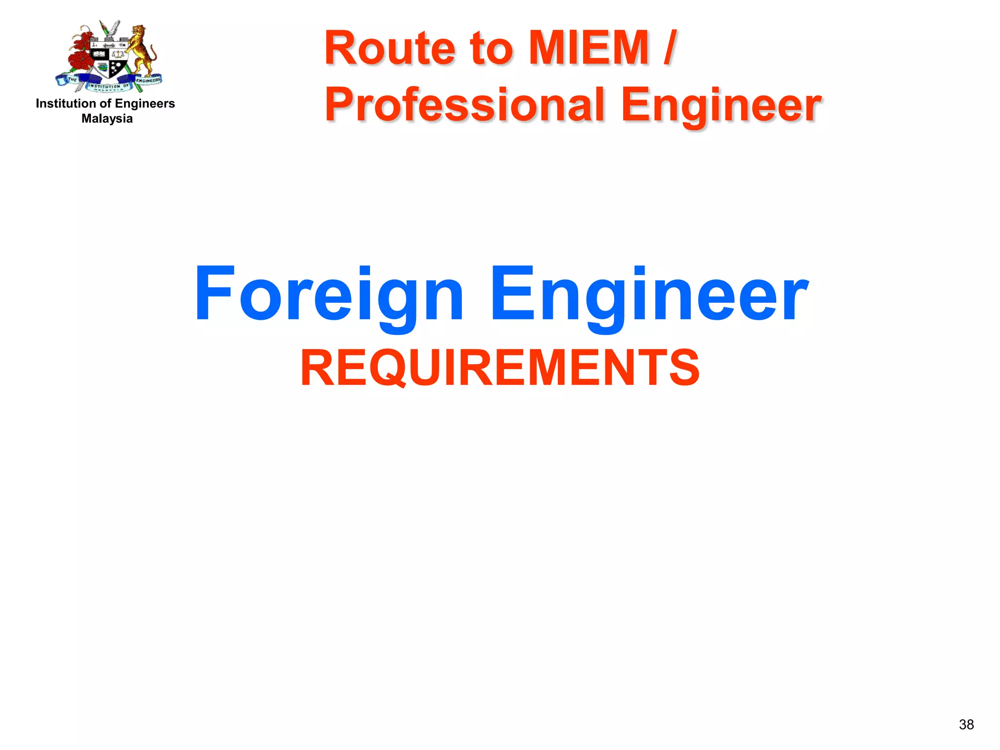 Route to Professional Engineer (P.Eng) and Member of IEM (MIEM) | PDF