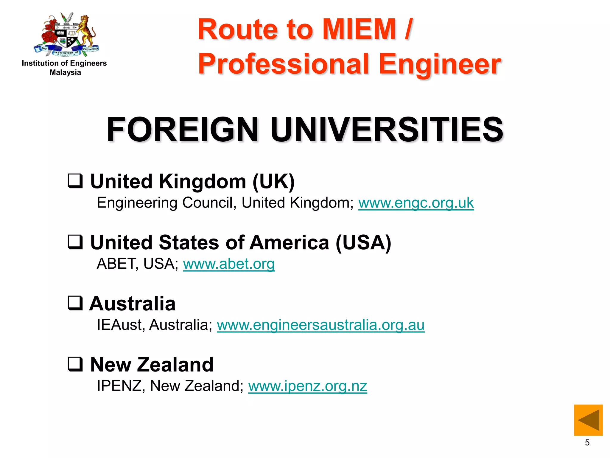 Route to Professional Engineer (P.Eng) and Member of IEM (MIEM) | PDF