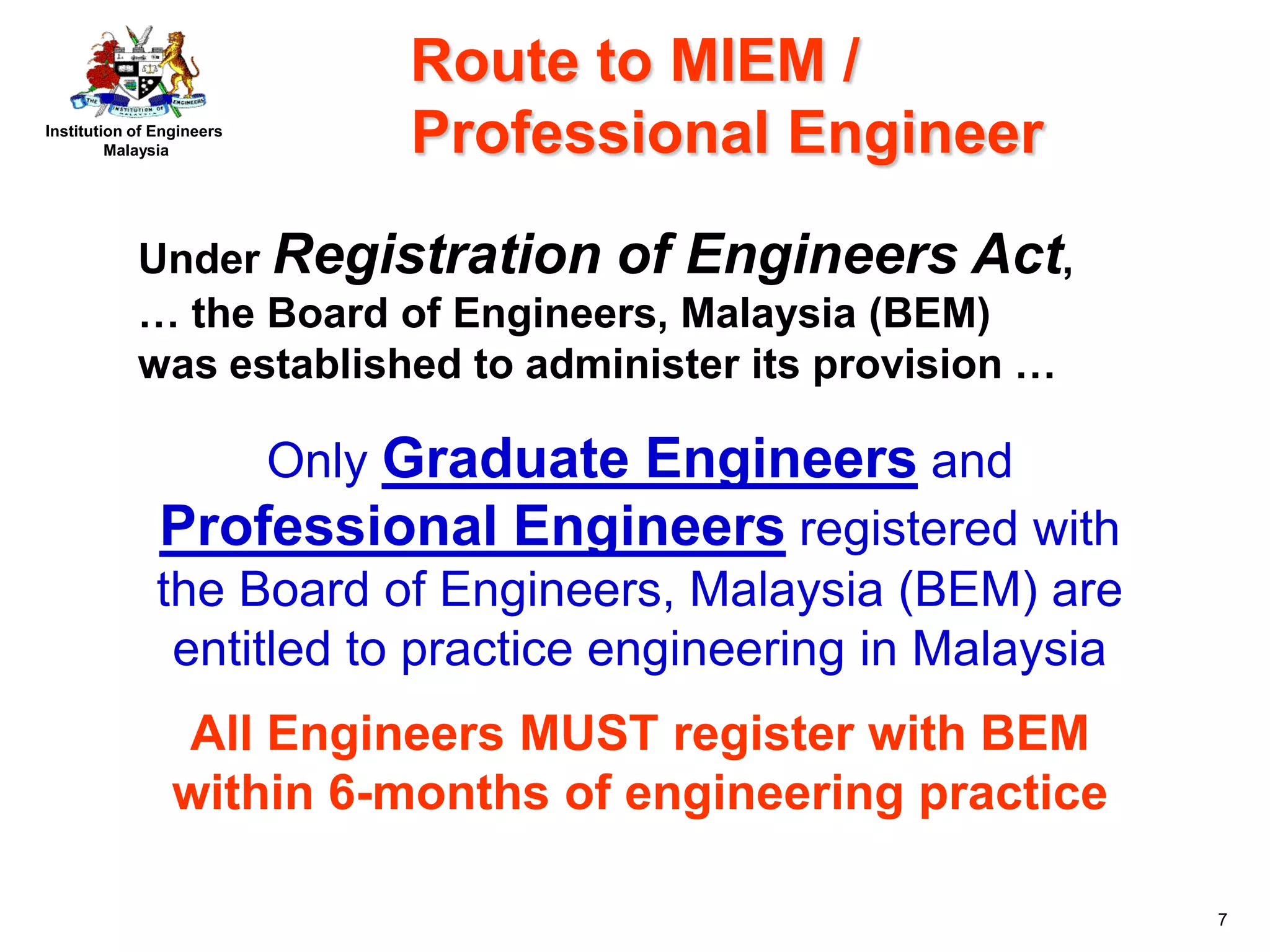 Route to Professional Engineer (P.Eng) and Member of IEM (MIEM) | PDF