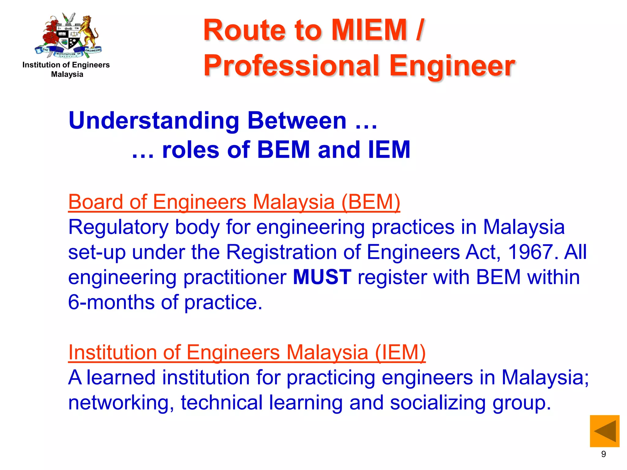Route to Professional Engineer (P.Eng) and Member of IEM (MIEM) | PDF