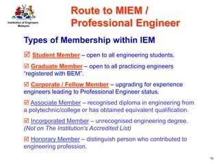 Route to Professional Engineer (P.Eng) and Member of IEM (MIEM) | PDF