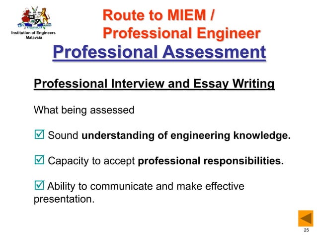 Route to Professional Engineer (P.Eng) and Member of IEM (MIEM) | PDF ...
