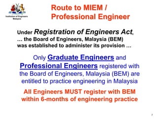 Route to Professional Engineer (P.Eng) and Member of IEM (MIEM) | PDF