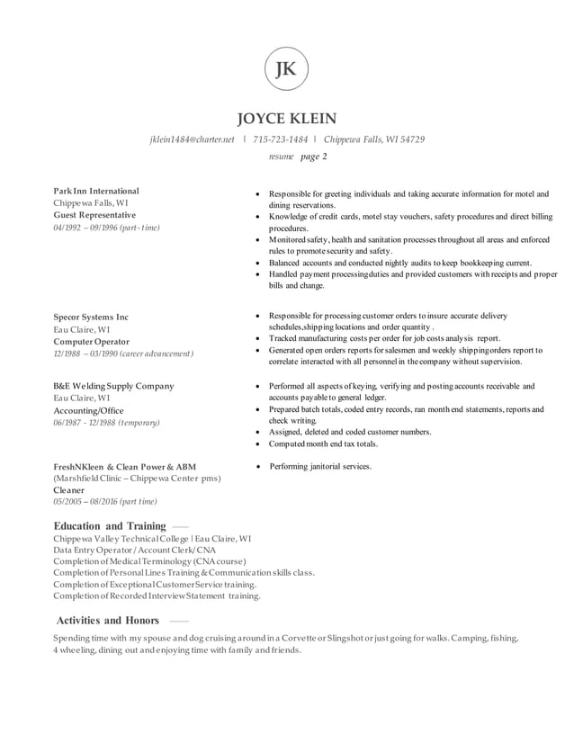 Jk resume | DOC | Credit Cards | Personal Debt