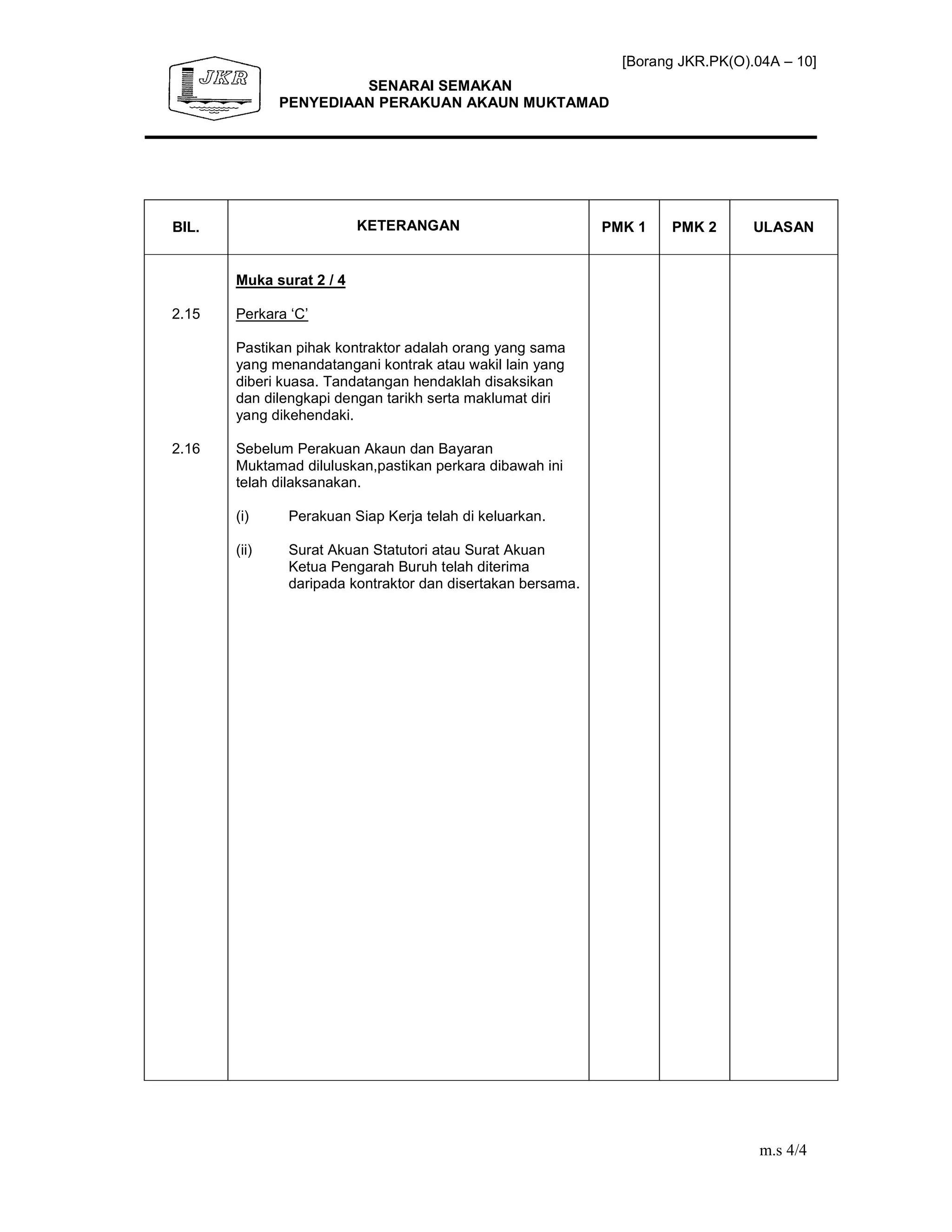 Jkr pko 04a-10 akaun muktamad | PDF