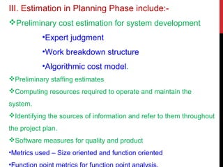 Planning in Software Projects | PPT