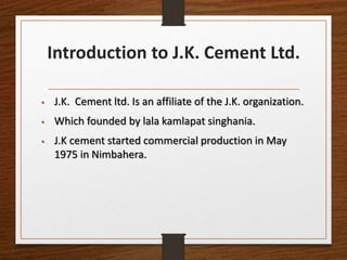 JK Cement training presentation | PPTX