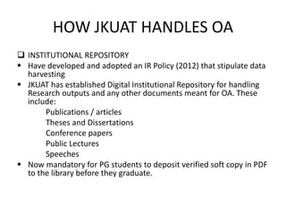 JKUAT Case on Open Access | PPT