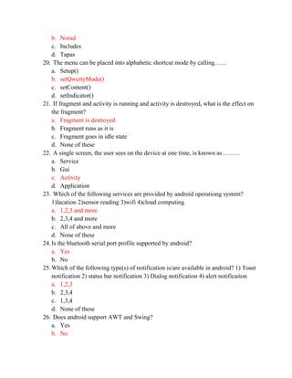 Tổng hợp câu hỏi ôn tập android có đáp án | PDF
