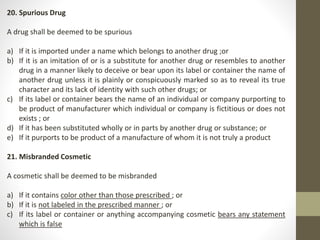 JL1 Drugs and Cosmetics Act Part 1 | PPTX