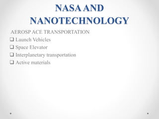 NANOTECHNOLOGY IN AEROSPACE | PPTX | Chemistry | Science