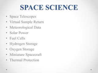 NANOTECHNOLOGY IN AEROSPACE | PPTX | Chemistry | Science