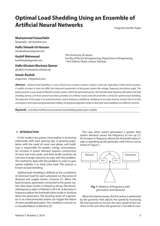 Optimal Load Shedding Using an Ensemble of Artifcial Neural Networks | PDF