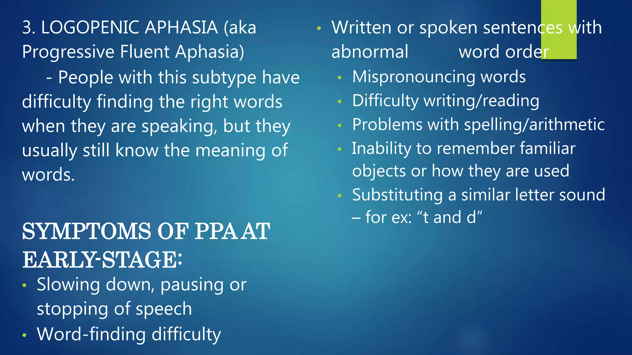 Aphasia and Dyslexia | PPTX