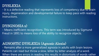 Aphasia and Dyslexia | PPTX