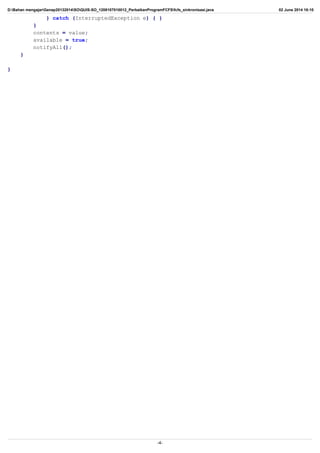 Ujian 2 MK SO FCFS Sinkronisasi java | PDF | Programming Languages | Computing