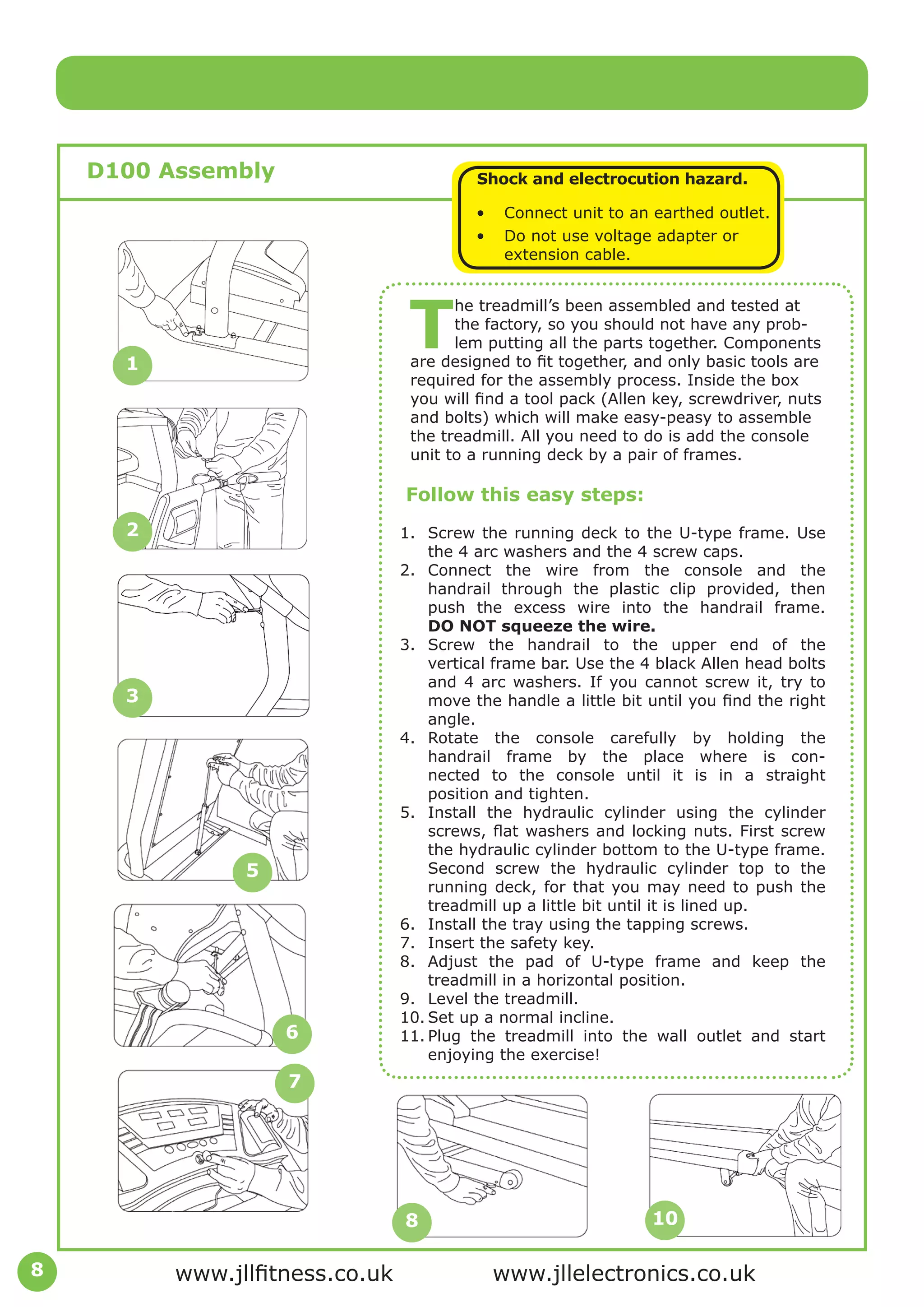 JLL D100 Folding Treadmill Manual | PDF