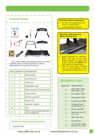 JLL D100 Folding Treadmill Running Machine Manual | PDF