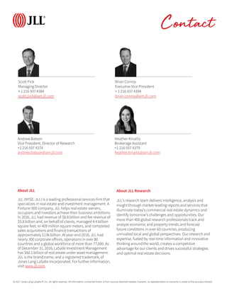 JLL Cleveland Industrial Outlook Q3 2017 | PDF