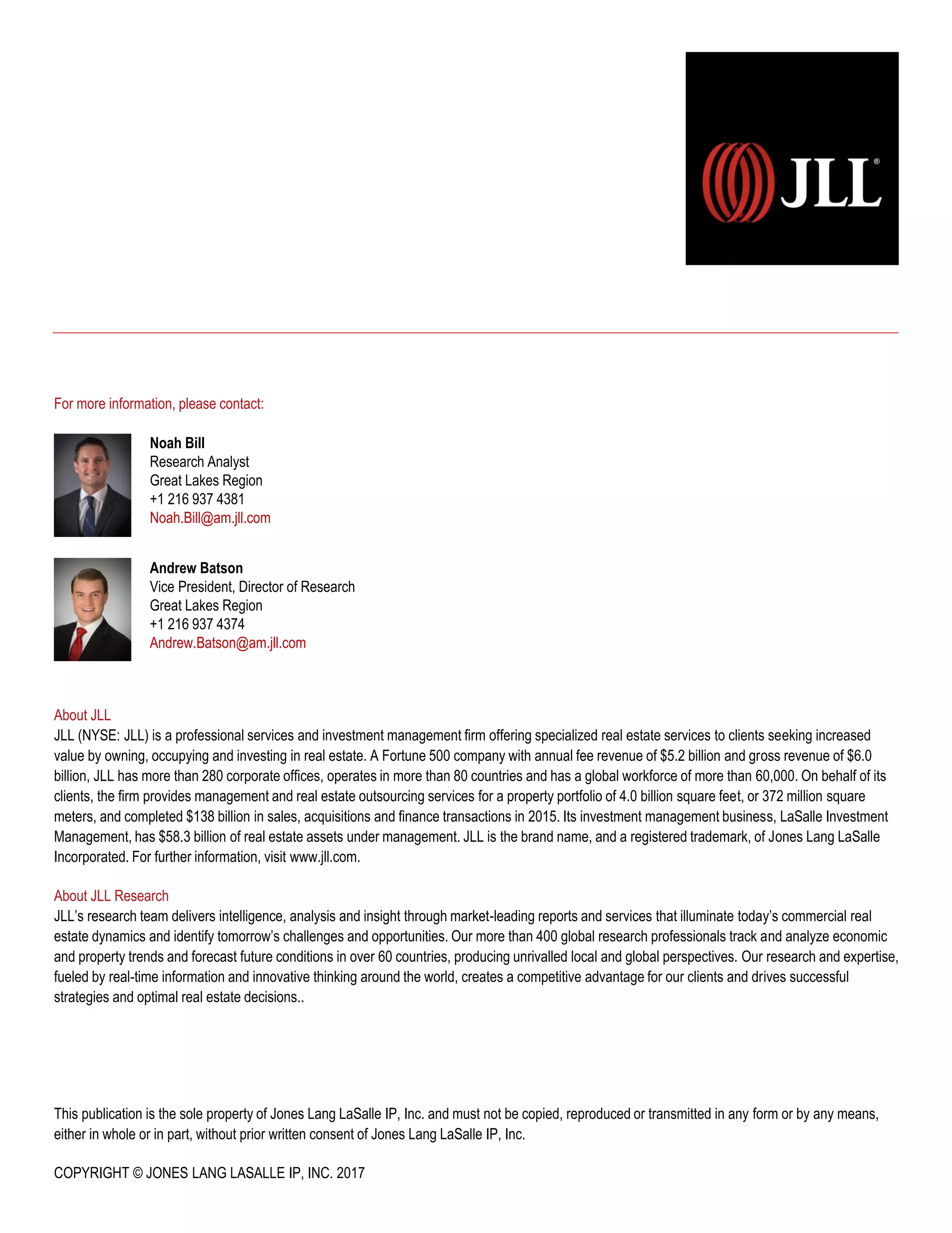 JLL Cleveland Industrial Outlook: Q4 2016 | PDF | Manufacturing Industry | Industries