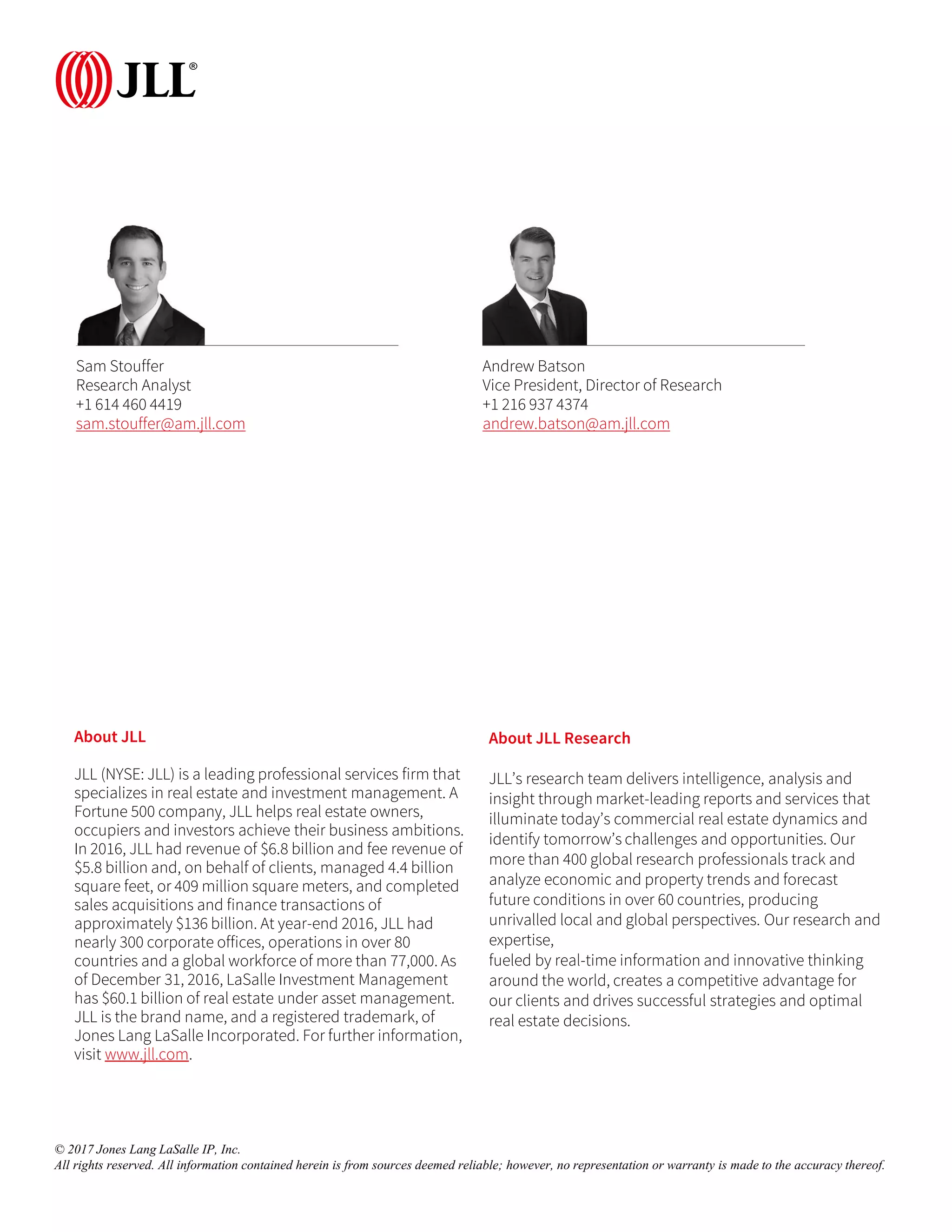 JLL Columbus Industrial Outlook: Q1 2017 | PDF