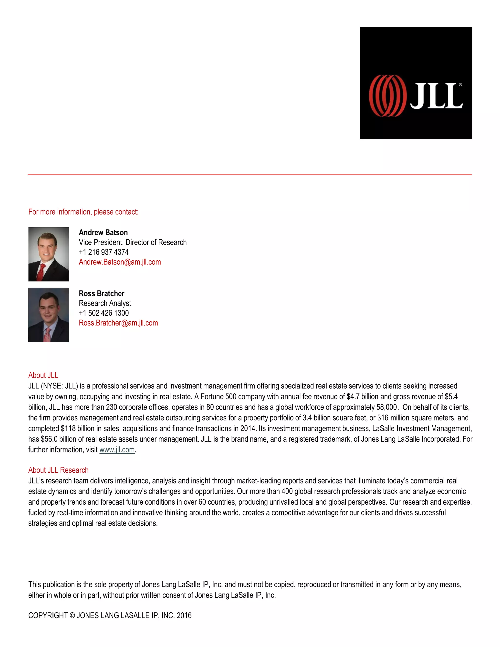 JLL Louisville Industrial Outlook - Q4 2016 | PDF