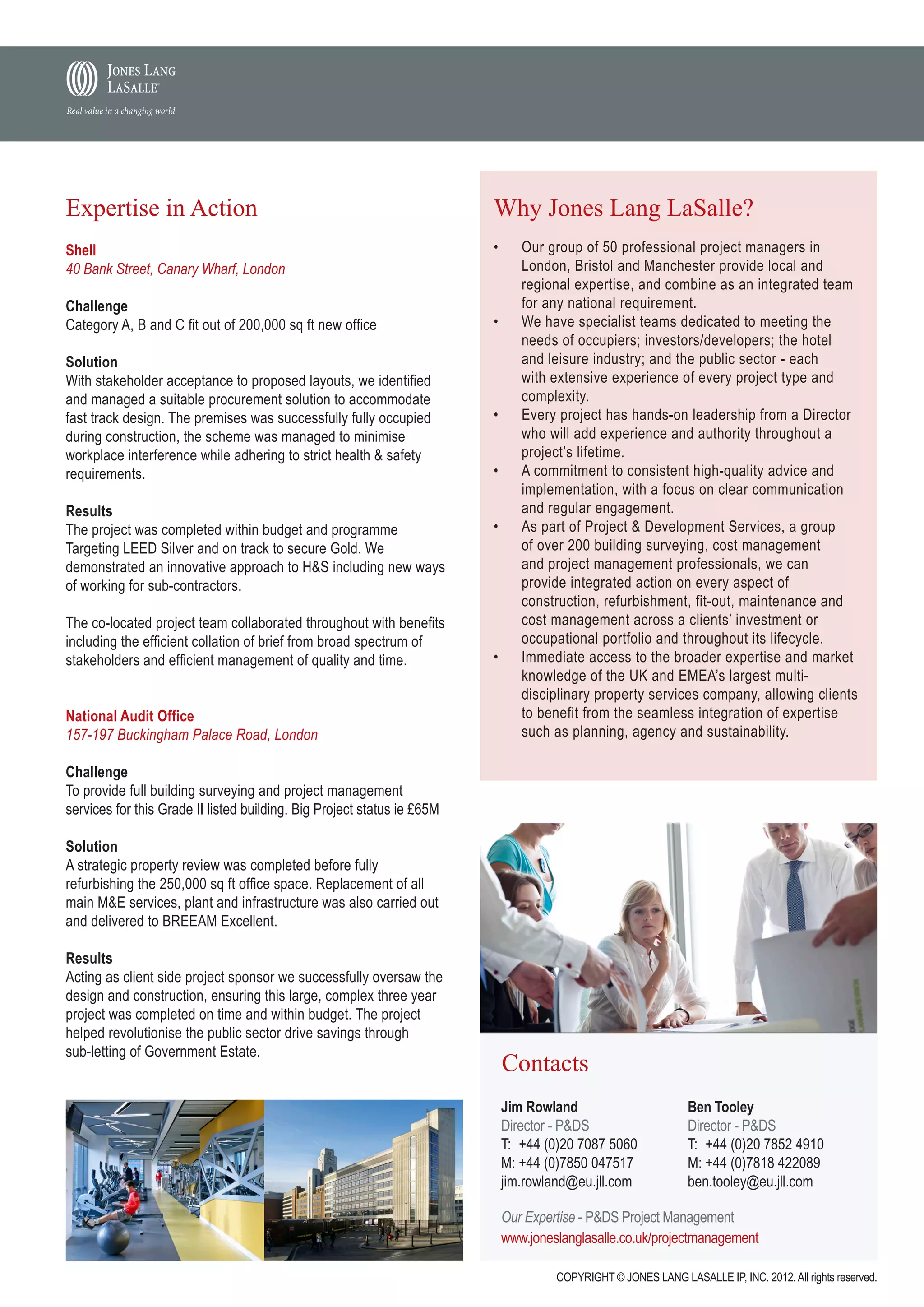 JLL - Project Management 2012 | PDF