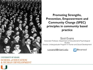 Promoting Strengths, Prevention, Empowerment, Community Change (SPEC) | PDF