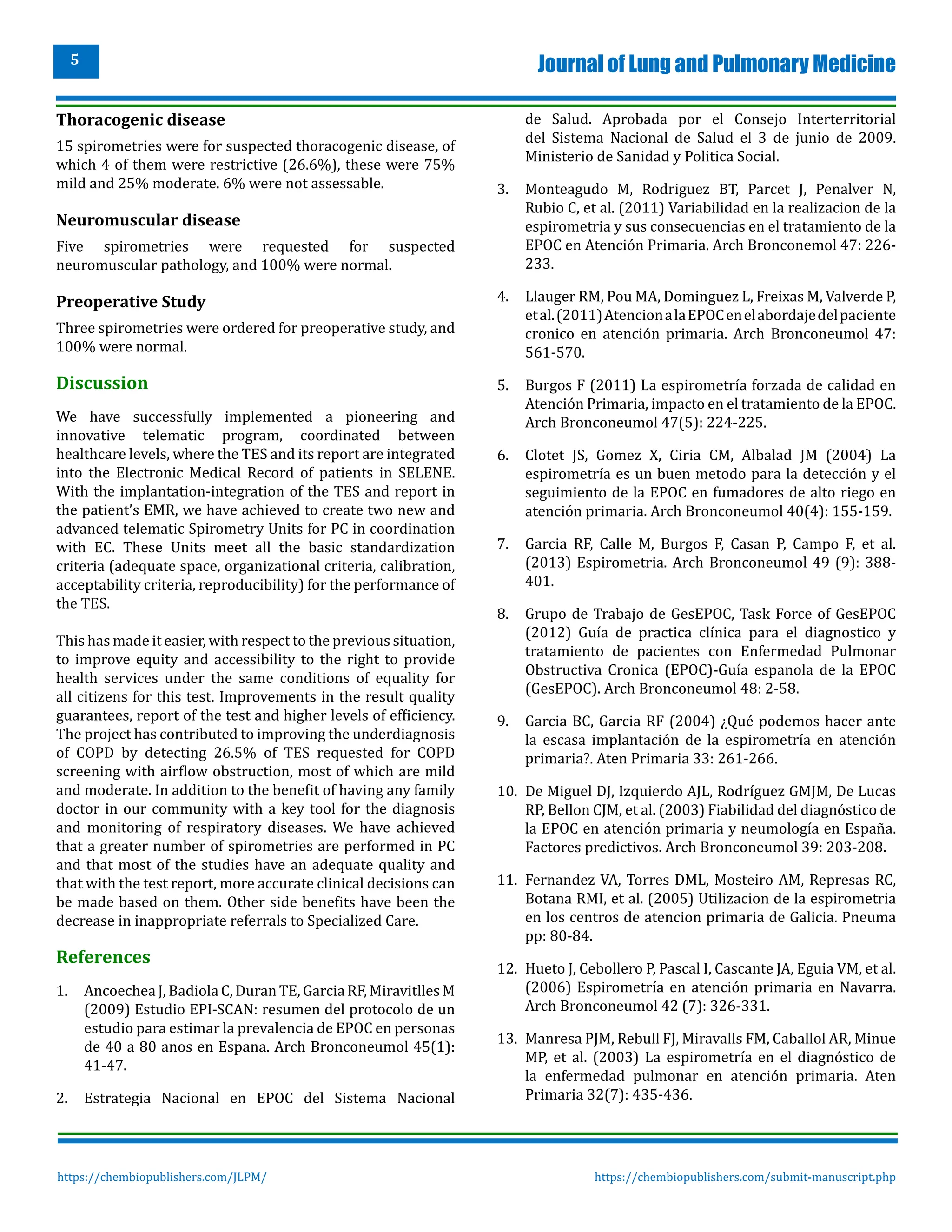 Implementation, Development and Regionalization of a Tele Spirometry ...