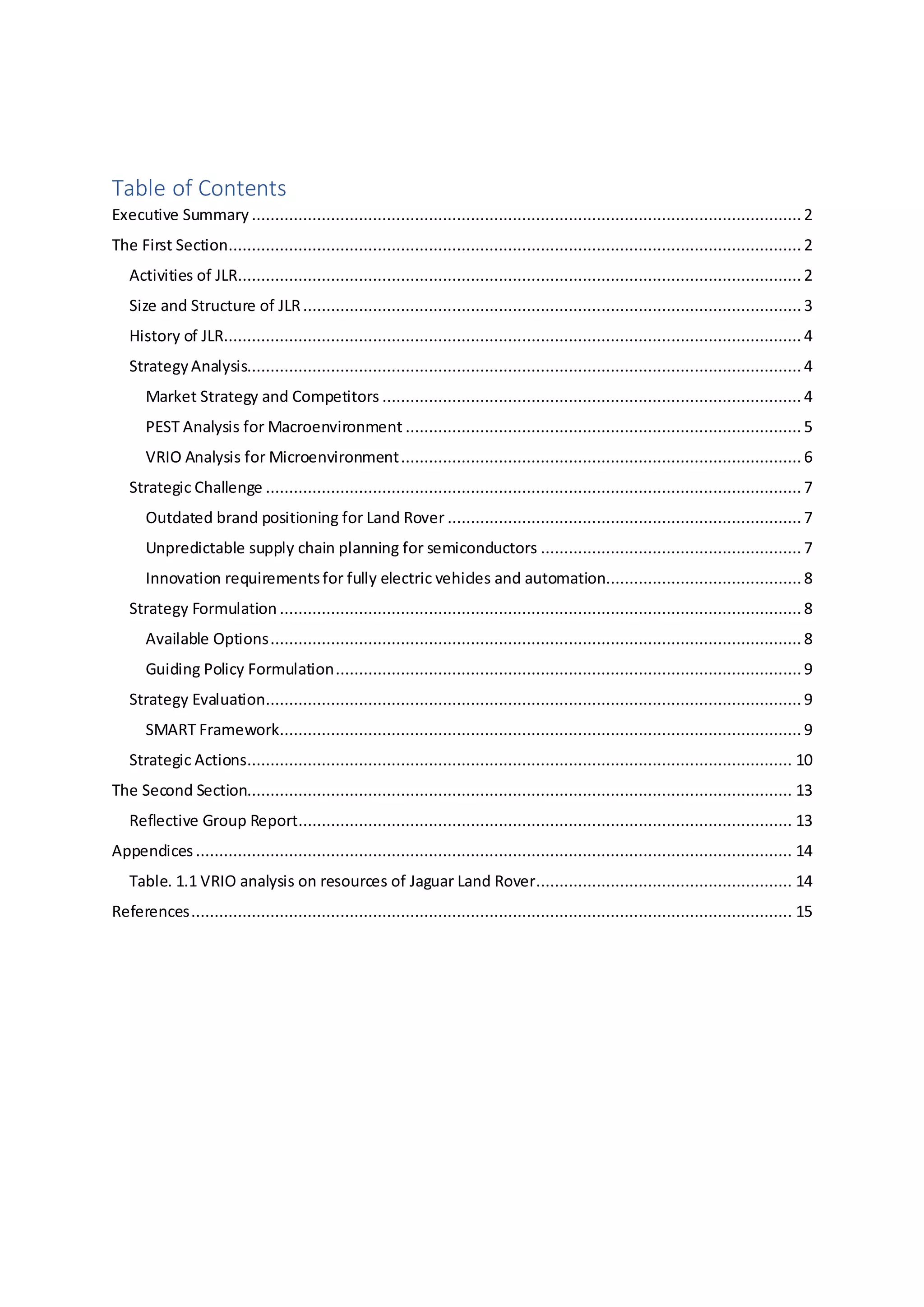 JLR Strategy Analysis | DOCX