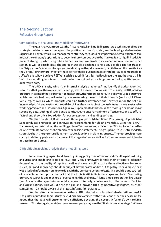JLR Strategy Analysis | DOCX | Automotive Industry | Industries