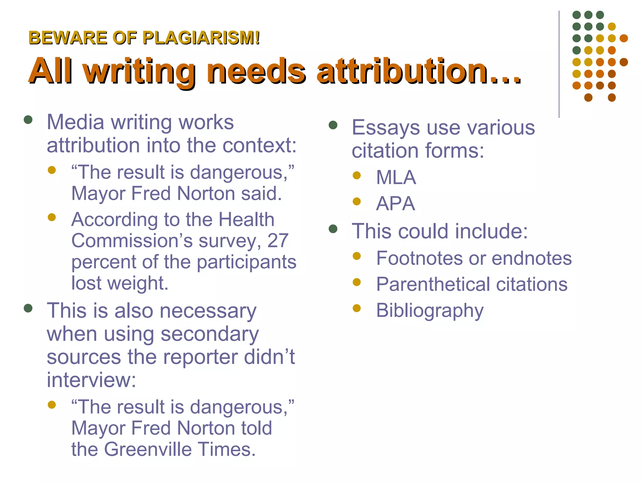 Journalistic Writing vs. "English Class" writing | PPT