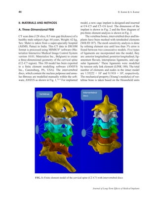 BIOMECHANICAL ANALYSIS OF NOVEL Cage implant in cervical spine | PDF | Bone and Joint Conditions ...